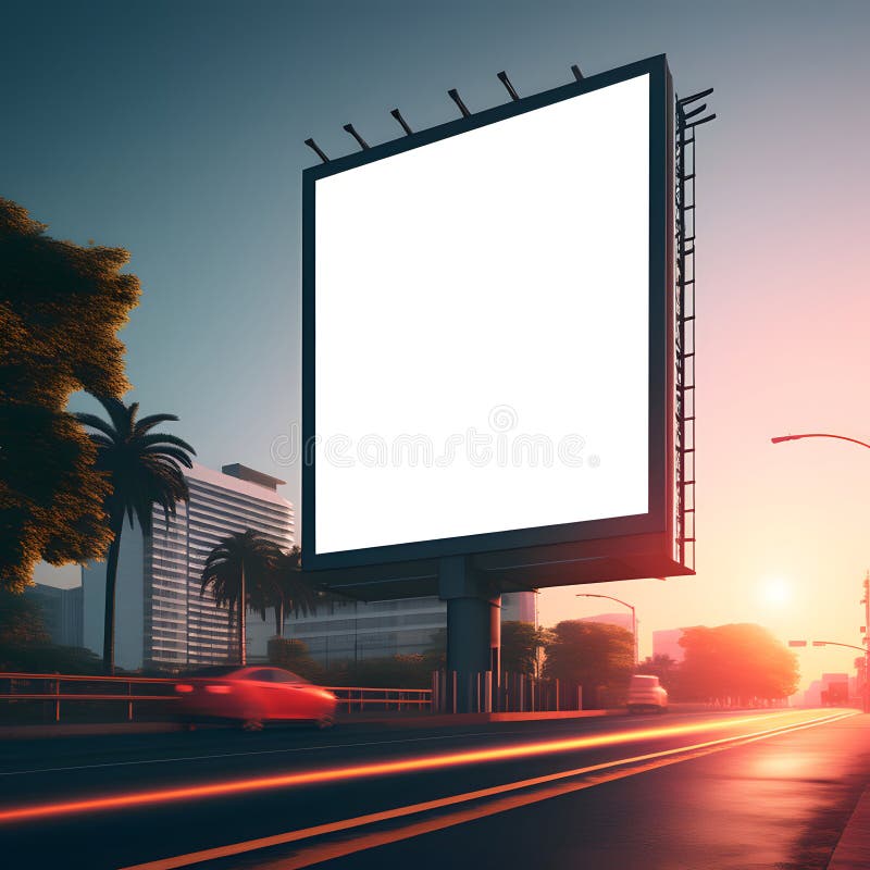 AI-Generated: a White Frame of a Billboard for Displaying Advertisement ...