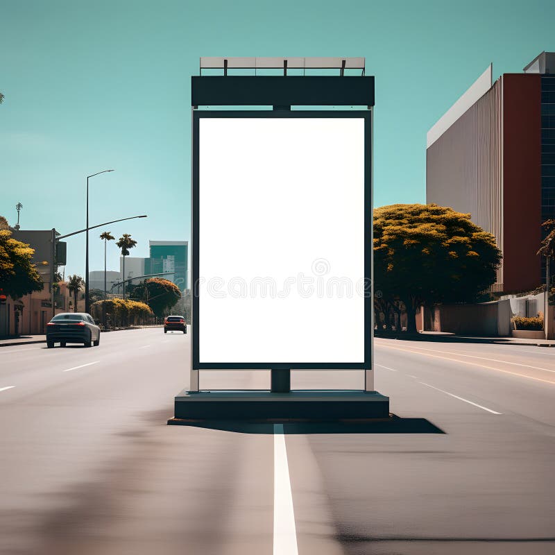 AI-Generated: a White Frame of a Billboard for Displaying Advertisement ...