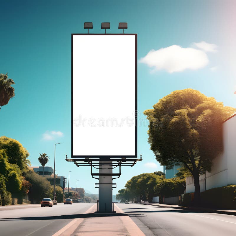 AI-Generated: a White Frame of a Billboard for Displaying Advertisement ...
