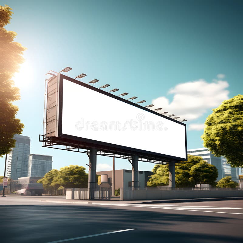 AI-Generated: a White Frame of a Billboard for Displaying Advertisement ...