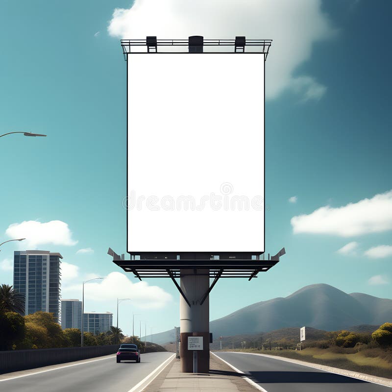 AI-Generated: a White Frame of a Billboard for Displaying Advertisement ...