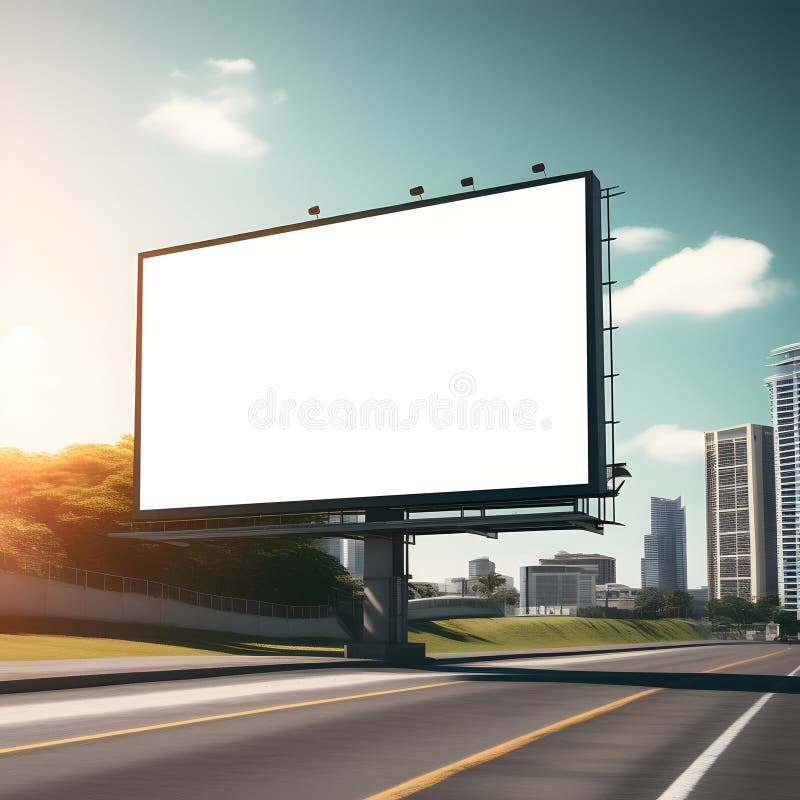 AI-Generated: a White Frame of a Billboard for Displaying Advertisement ...