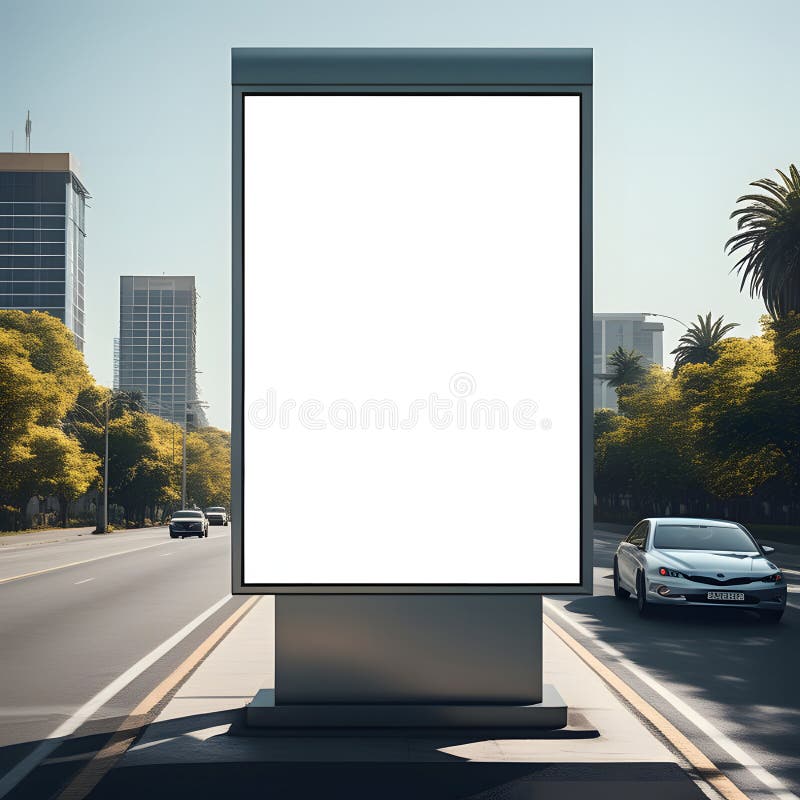 AI-Generated: a White Frame of a Billboard for Displaying Advertisement ...