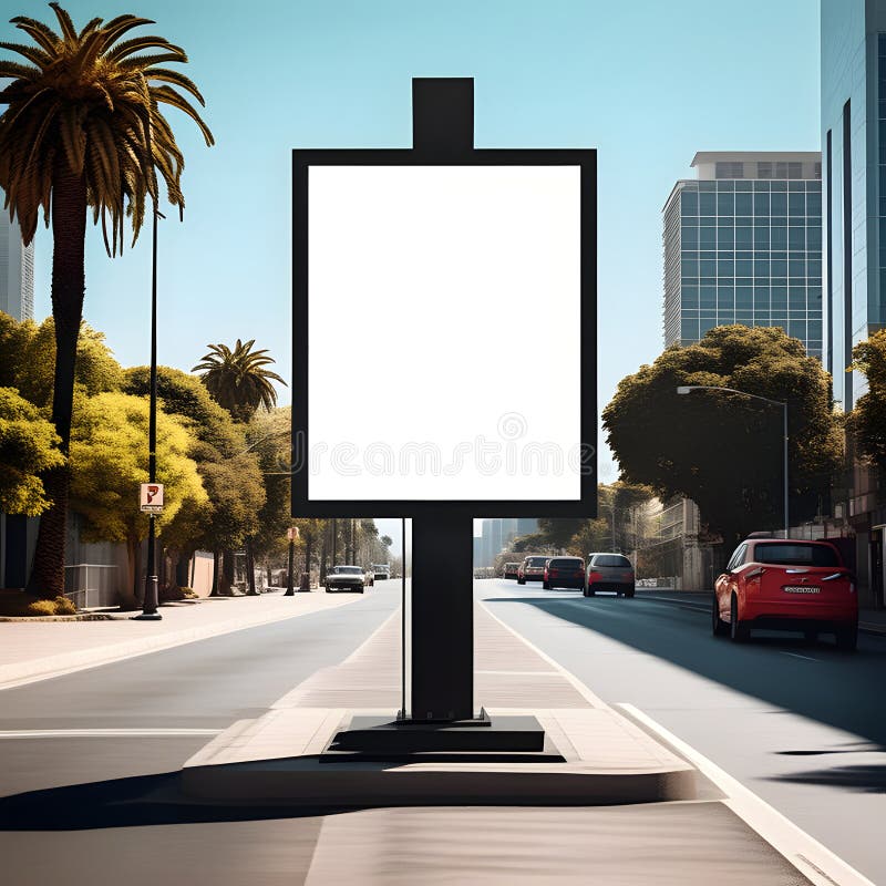 AI-Generated: a White Frame of a Billboard for Displaying Advertisement ...