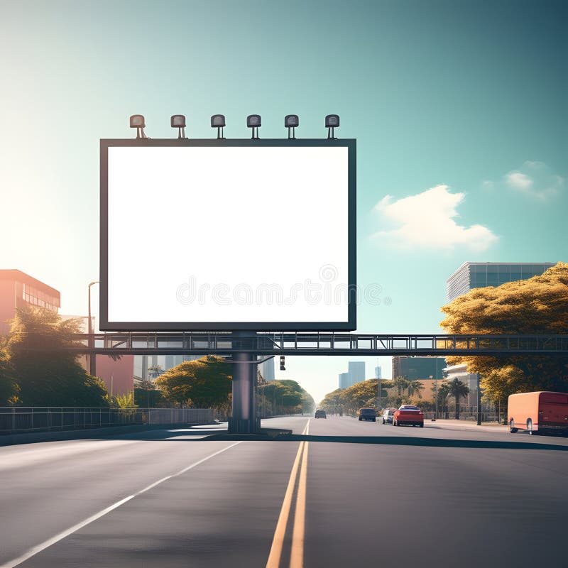AI-Generated: a White Frame of a Billboard for Displaying Advertisement ...