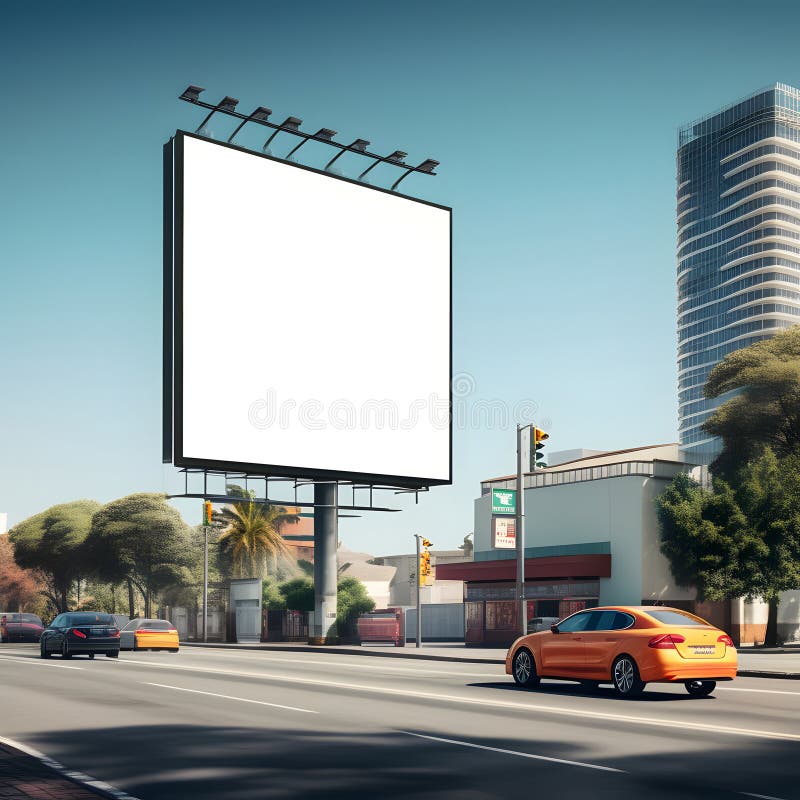AI-Generated: a White Frame of a Billboard for Displaying Advertisement ...