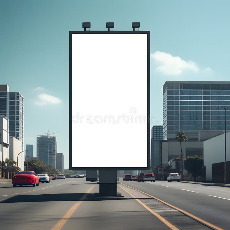 AI-Generated: a White Frame of a Billboard for Displaying Advertisement ...