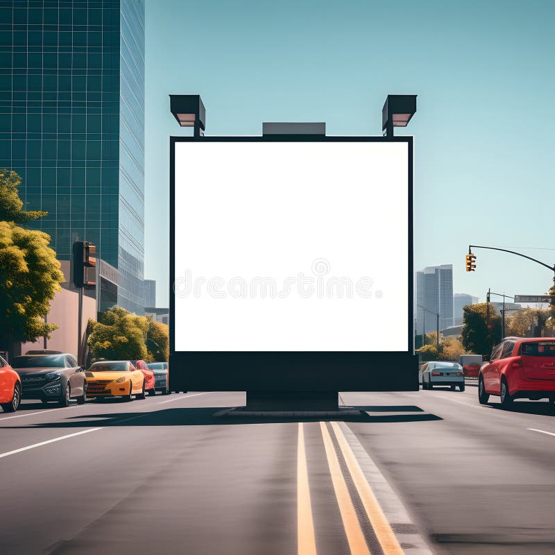 AI-Generated: a White Frame of a Billboard for Displaying Advertisement ...