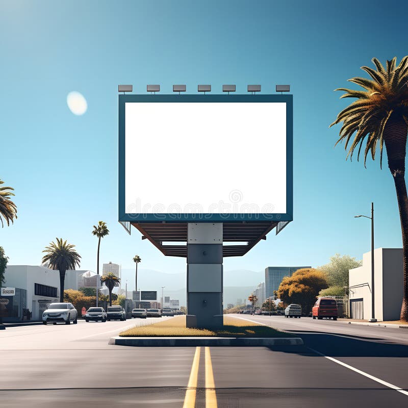 AI-Generated: a White Frame of a Billboard for Displaying Advertisement ...