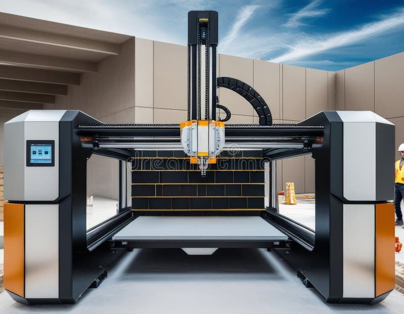 3D Printing Construction of a Building with an Industrial Printer Stock ...