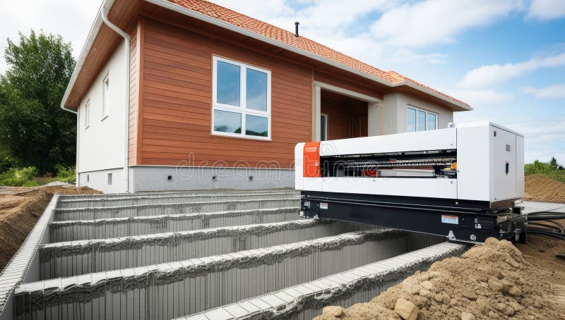 3D Printing Construction of a Building with an Industrial Printer Stock ...