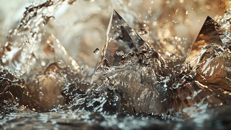 The Image Depicts Pyramids Surrounded by Swirling Water, Creating an ...