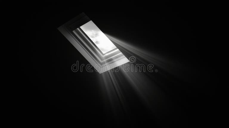A Black and White Image of a Skylight. Stock Image - Image of grid ...