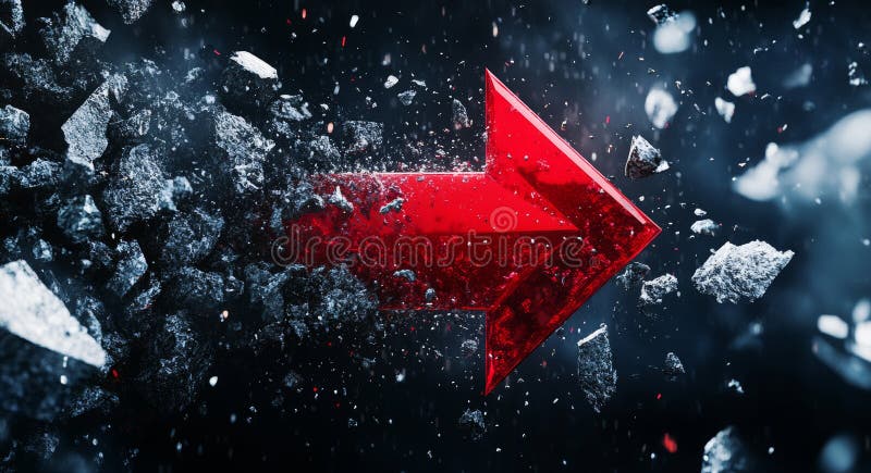 The Image Depicts a Red Arrow Pointing Downward, Surrounded by an ...