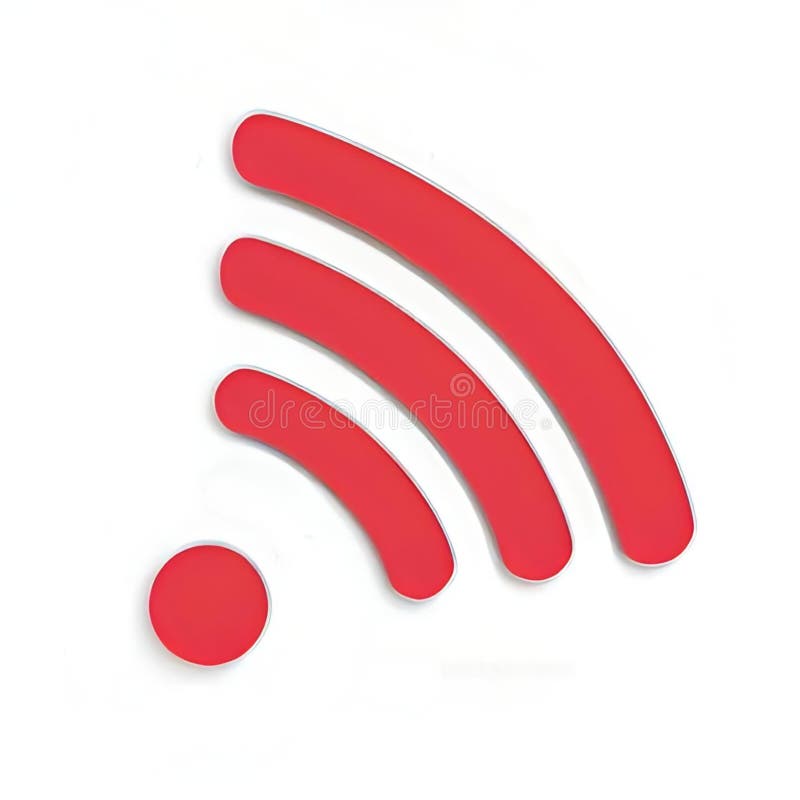 The Red Wireless Icon Symbol on a White Background Stock Illustration ...