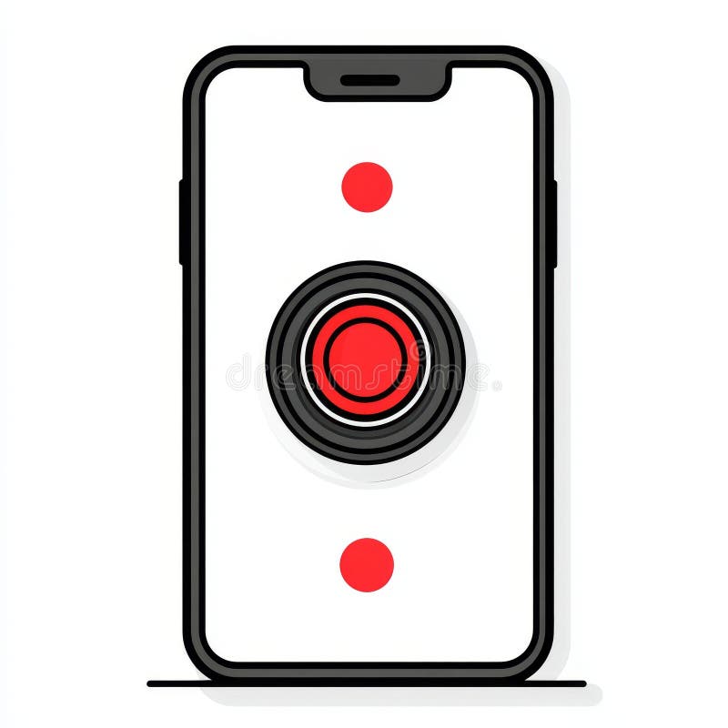 The Image Depicts a Red Smartphone with an Integrated Barcode Scanner ...