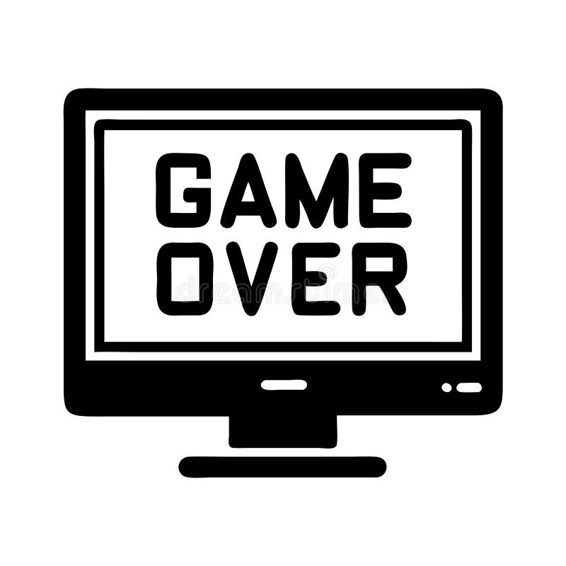 Game Over Screen Vector Illustration for Gaming Designs and Graphics ...