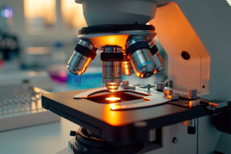 Scientist Examining Microscopic Samples in Laboratory Stock ...
