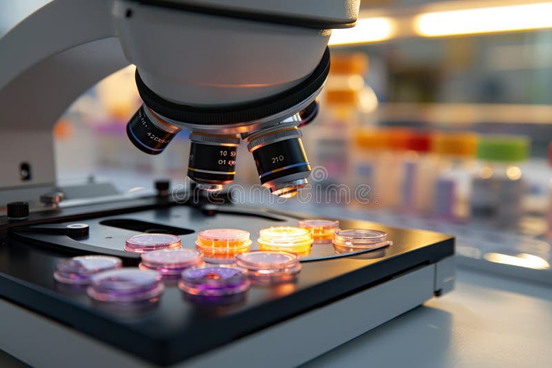 Scientist Examining Specimen Under Microscope in Laboratory Stock ...