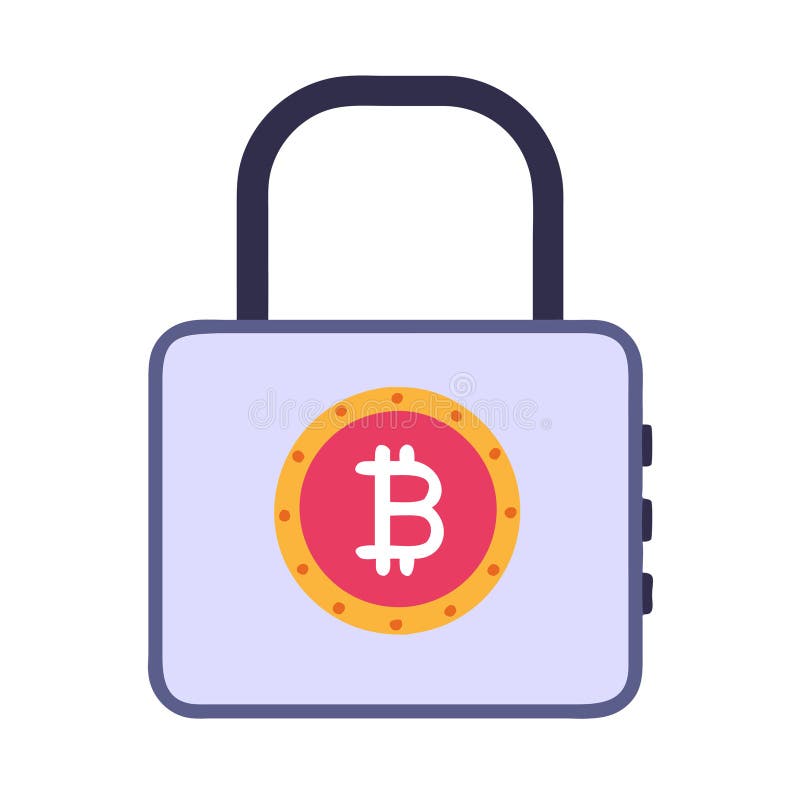 Bitcoin Security Lock Cryptocurrency Vector for Digital Financial ...