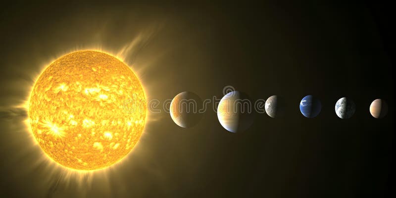 Celestial Bodies in Our Solar System Stock Illustration - Illustration ...