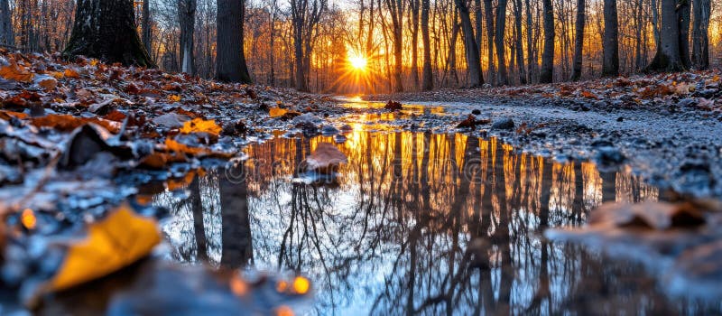 Autumn S Arrival: a Forest S Seasonal Transformation Stock Illustration ...