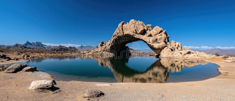 Natural Landscape with a Unique Rock Arch Stock Image - Image of unique ...