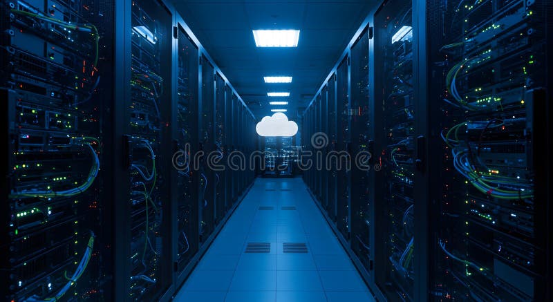 AI-Generated Cloud Server Room Stock Illustration - Illustration of ...