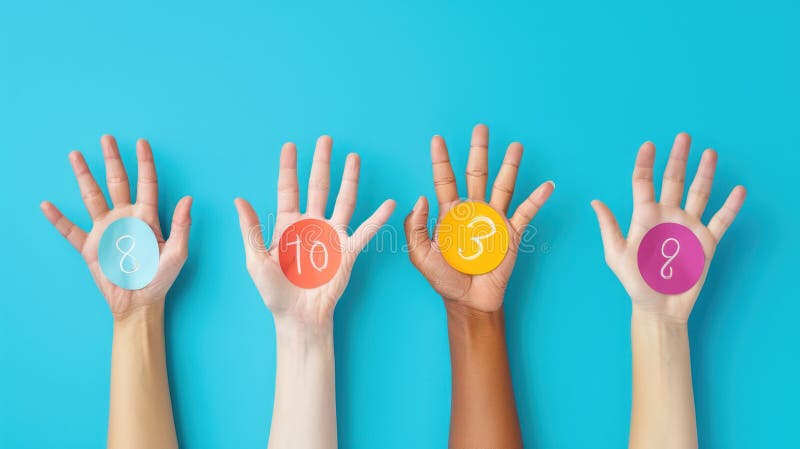 Number Signs Displayed by Hand Gestures Set Stock Illustration ...