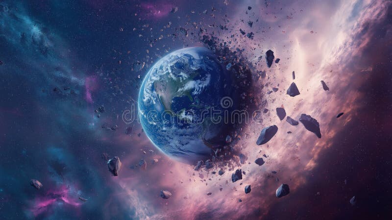 Shattered Earth Amidst a Cosmic Void: Fragments Illuminate an Ethereal ...