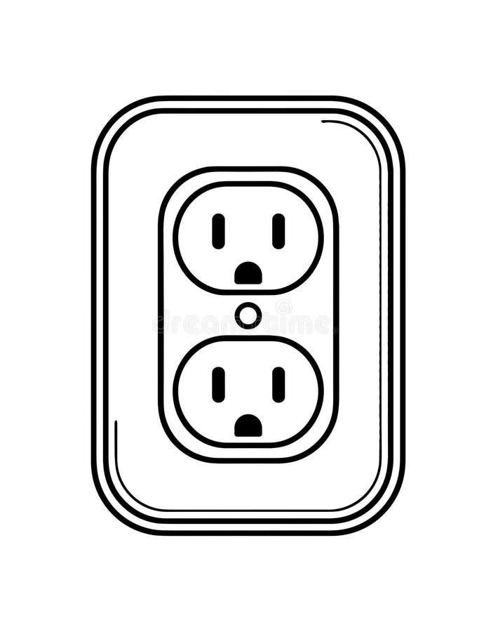 Electrical Power Outlet Socket Wall Plate Stock Illustration ...