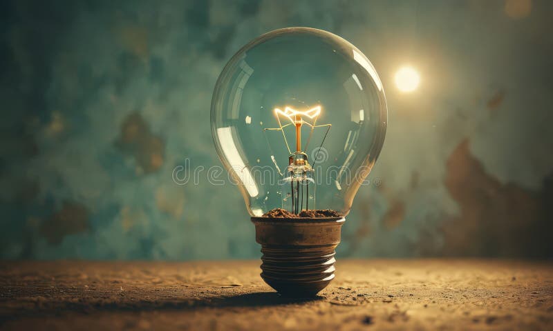 Light Bulb with Glowing Bulb and Single Light Bulb Inside Rests on ...