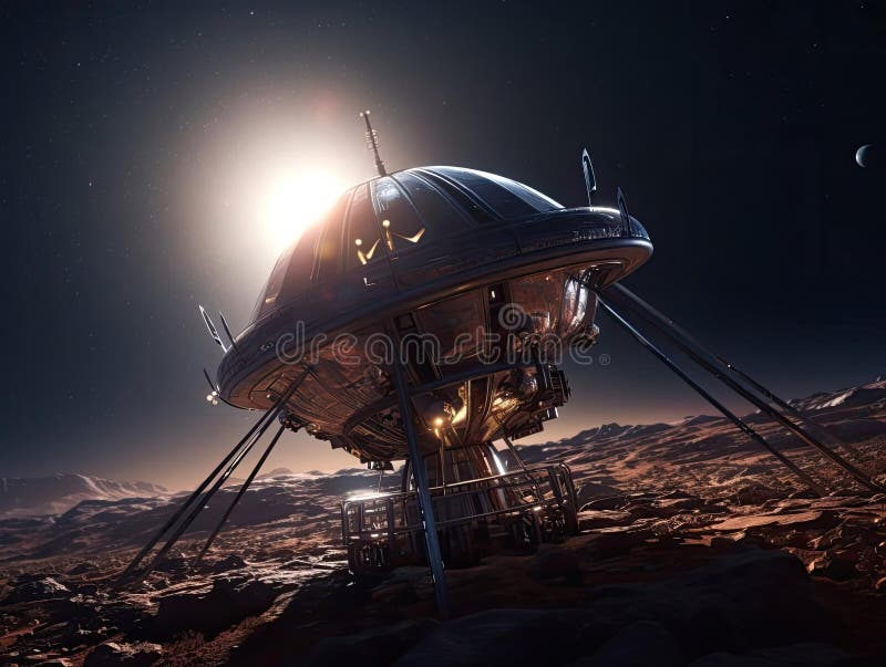 AI Space Probe on Distant Planet Stock Illustration - Illustration of ...