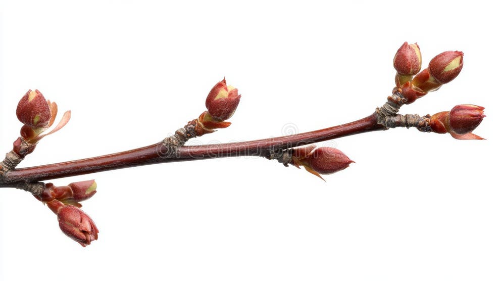 The Image Depicts a Slender Branch with Tiny Prickles, Isolated on a ...