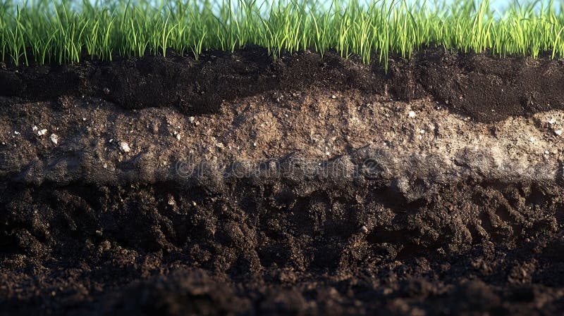 The Image Depicts a Slice of the Ground Showing Its Various Soil Layers ...