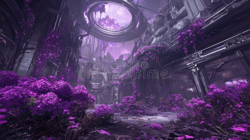 The Purple Temple stock photo. Image of scene, flower - 383385376