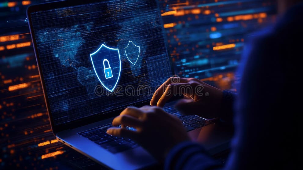 An Image Depicts Someone Using a Laptop with a Strong Emphasis on ...