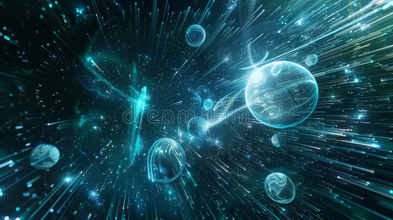 The Image Depicts a Space Scene with a Blue Background and Various ...