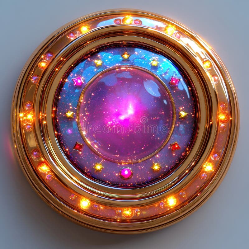 Image Depicts a Spherical Art Piece with Concentric Bands of Stonesgems ...