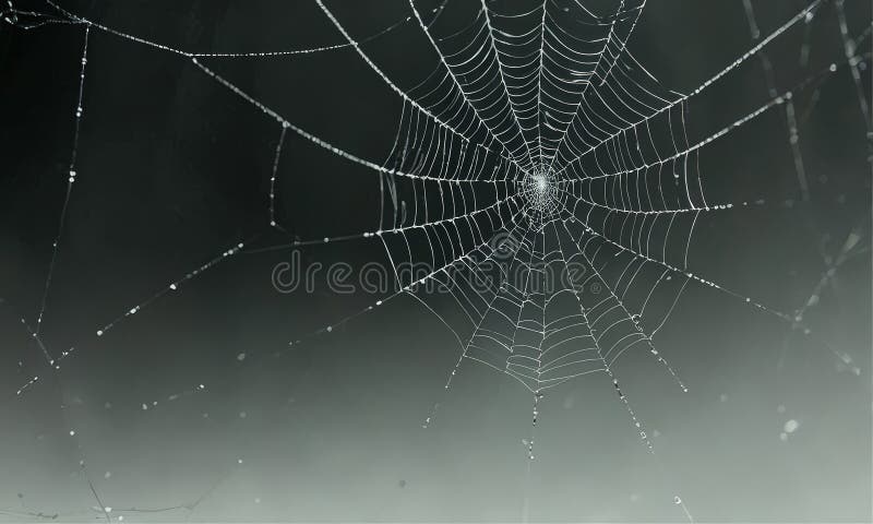 Spider Web, with Intricate Patterns and Central Light Source, is ...