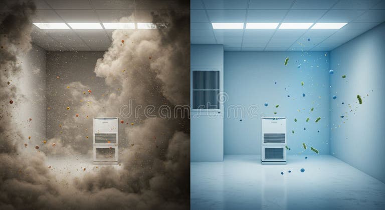 The Image Depicts a Split Comparison of Two Identical Rooms. on the ...
