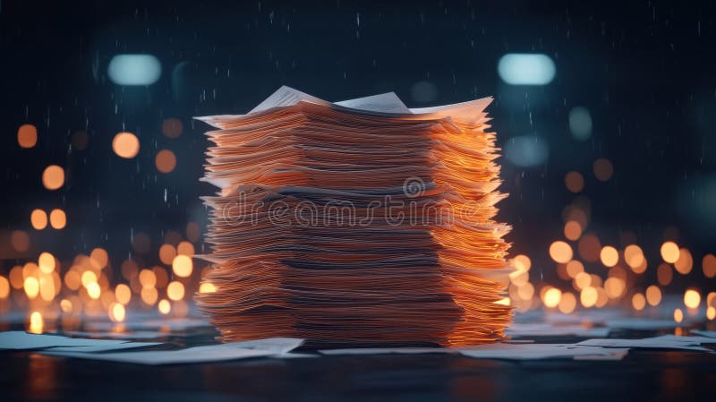 A Pile of Papers in the Rain. Stock Image - Image of paper, generated ...