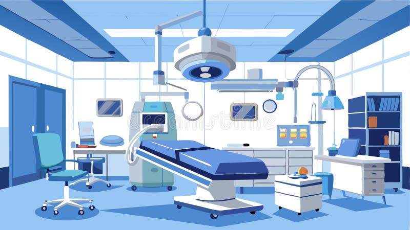 This Image Depicts a Sterile Surgical Room, Ready for an Operation ...