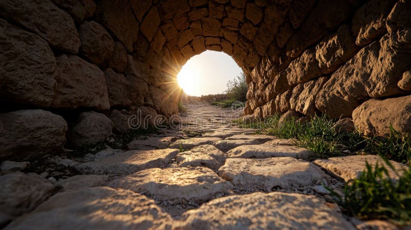 A Stone Archway stock photo. Image of area, bright, generated - 379716406