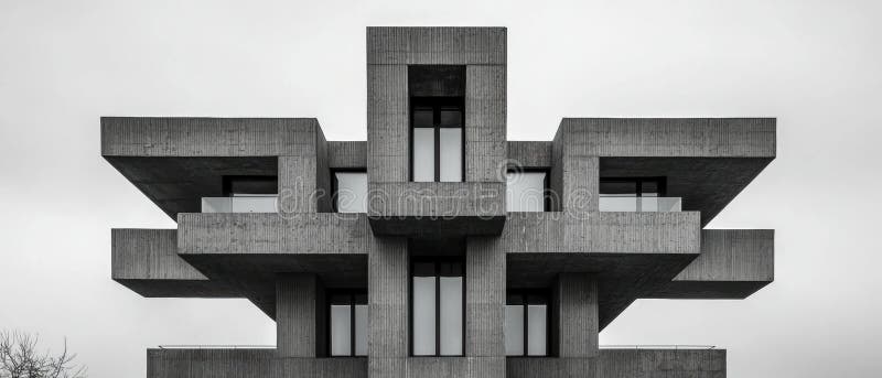 A Modern Building with a Unique Design. Stock Photo - Image of concrete ...