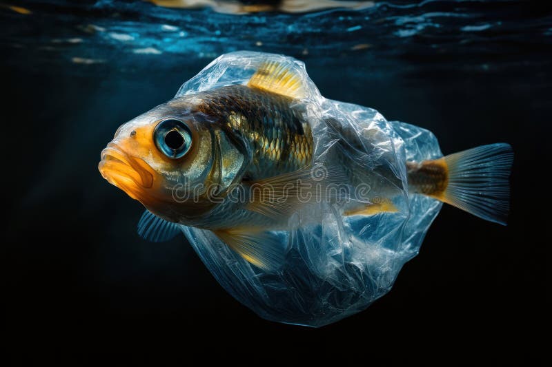 Struggling Fish: Plastic Pollution in Ocean, Environmental Conservation ...