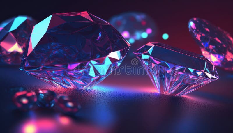 Sparkling Shiny Diamonds in a Beautiful Background. Stock Illustration ...