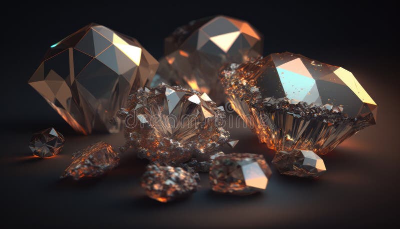 Sparkling Shiny Diamonds in a Beautiful Background. Stock Illustration ...