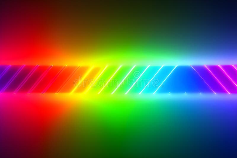 Bright Orange Blue Neon Rays and Colorful Glowin Generative Ai Stock ...