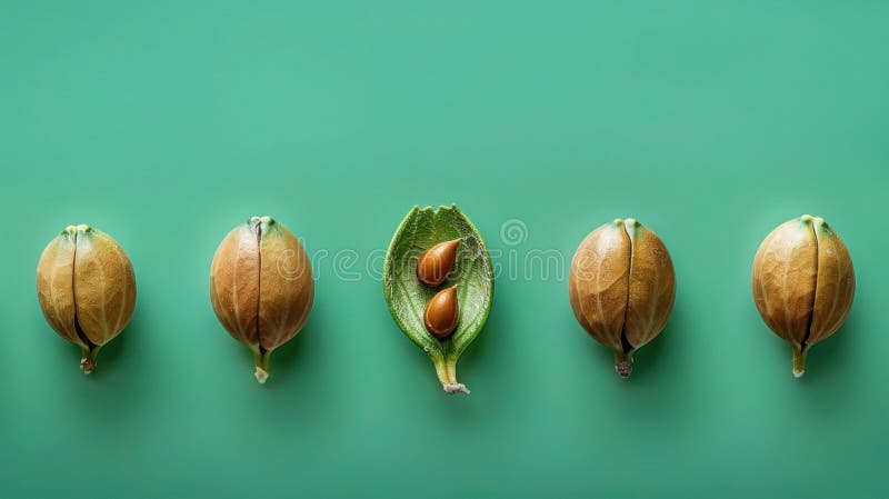 Green Background Seed Germination Sequence Stock Illustration ...